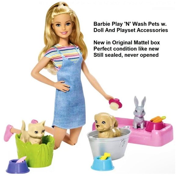 Mattel | Toys | Barbie Play N Wash Pets Set Fantastic Playset New Gift ...